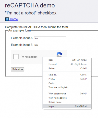 Solving reCaptcha v2 and submitting via POST – Blog